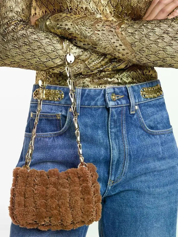 Rabanne 1969 Nano Shearling Shoulder Bag