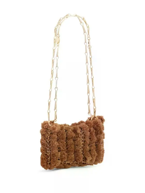 Rabanne 1969 Nano Shearling Shoulder Bag