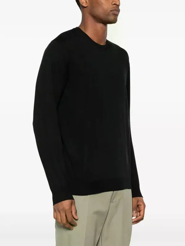 Fedeli Fine-knit Virgin Wool Jumper - Black
