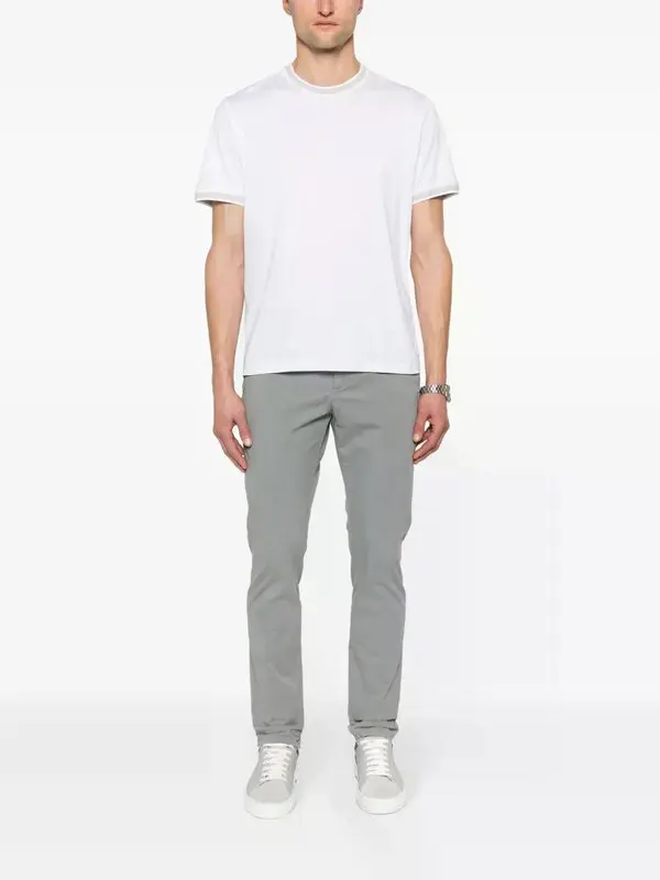 Eleventy Striped-edge T-shirt - White