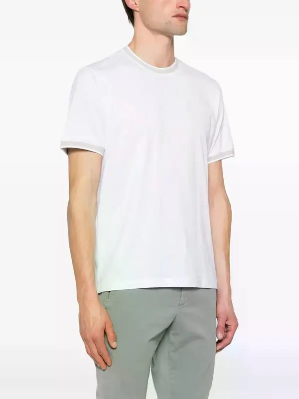 Eleventy Striped-edge T-shirt - White