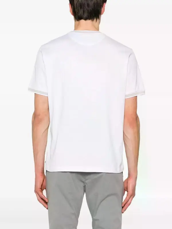 Eleventy Striped-edge T-shirt - White
