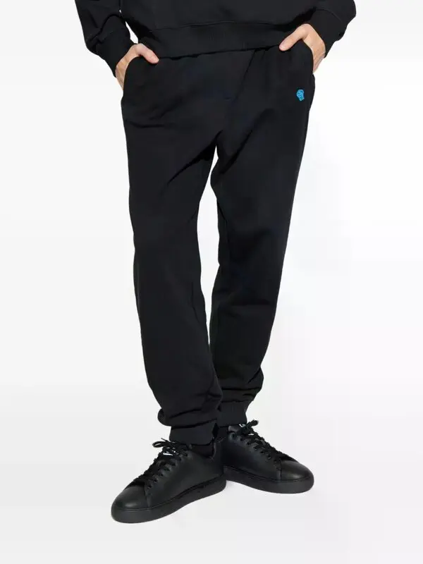 Versace Cotton Embroidered-logo Sweatpants
