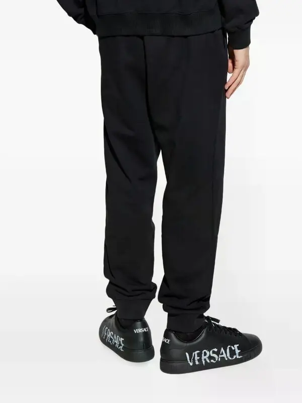 Versace Cotton Embroidered-logo Sweatpants