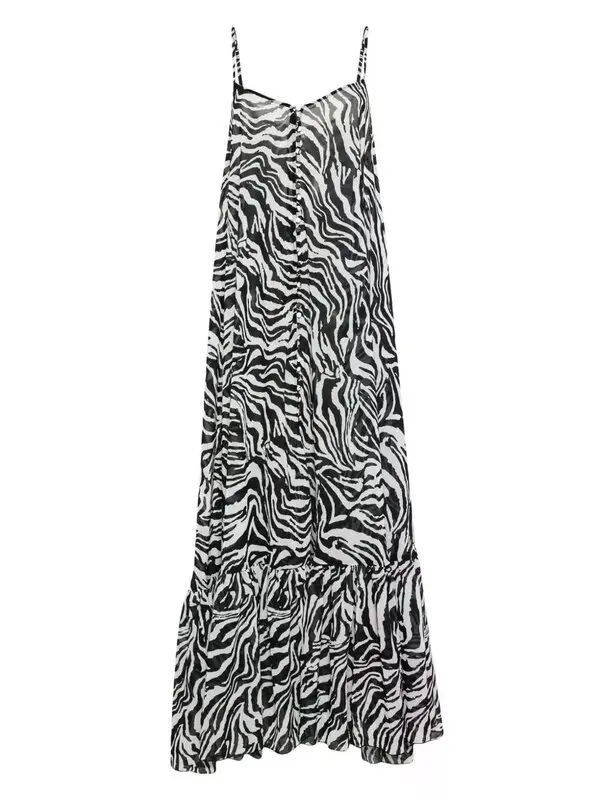 ROTATE BY BIRGER CHRISTENSEN X Reina Olga Zebra-print Maxi Dress - Black