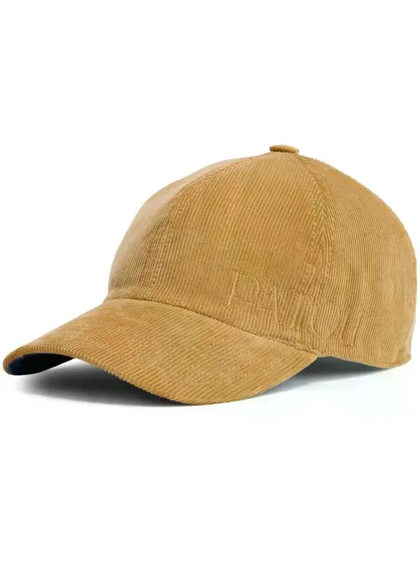 PATOU Logo-embroidered Corduroy Cap - Neutrals