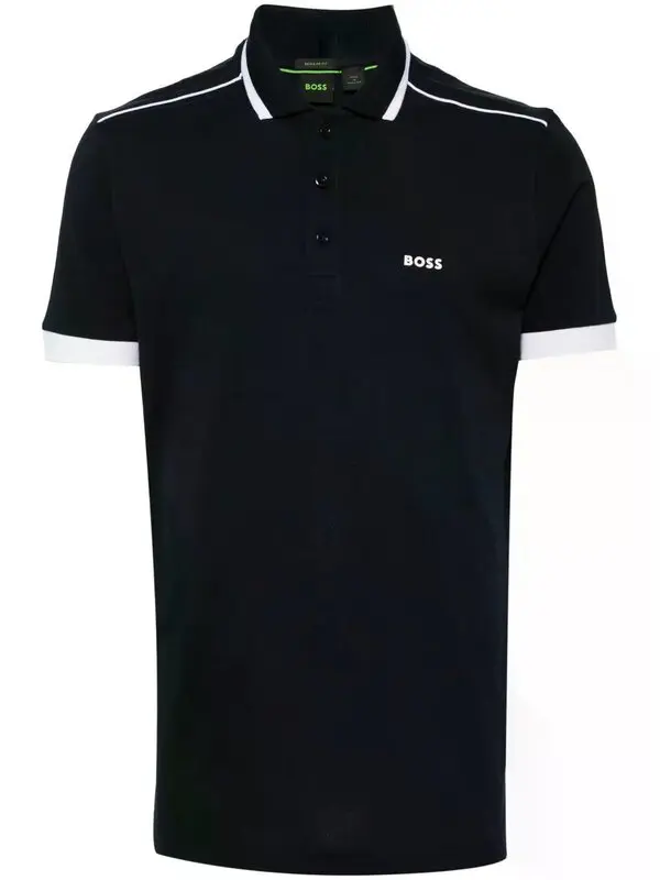 BOSS Logo-print Cotton Polo Shirt