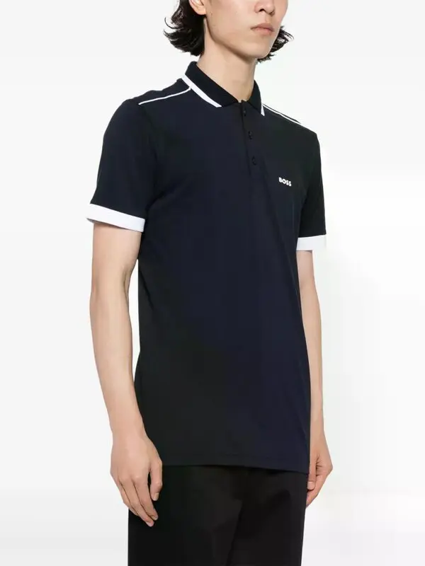 BOSS Logo-print Cotton Polo Shirt