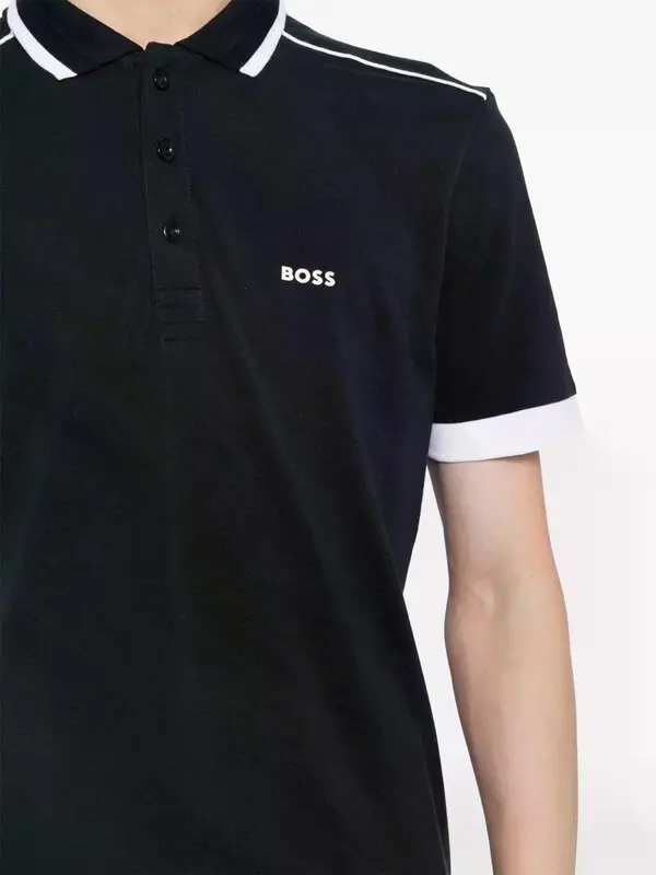 BOSS Logo-print Cotton Polo Shirt
