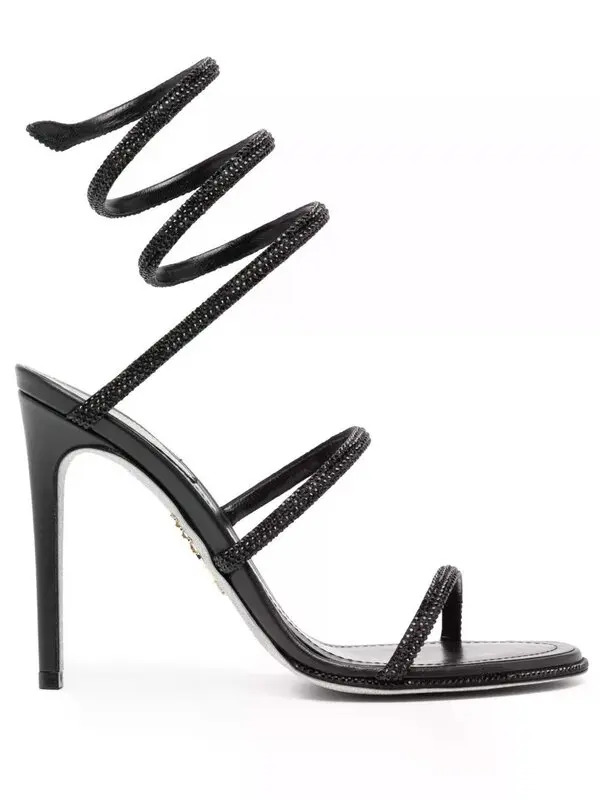 Rene Caovilla 110mm Cleo Embellished Sandals - Black