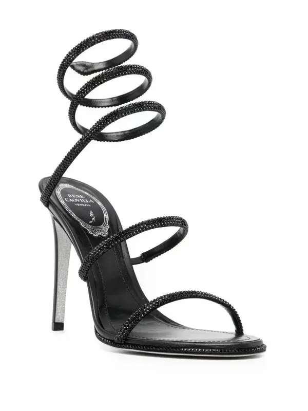 Rene Caovilla 110mm Cleo Embellished Sandals - Black
