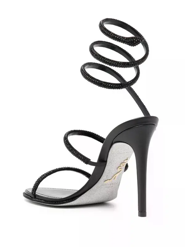 Rene Caovilla 110mm Cleo Embellished Sandals - Black