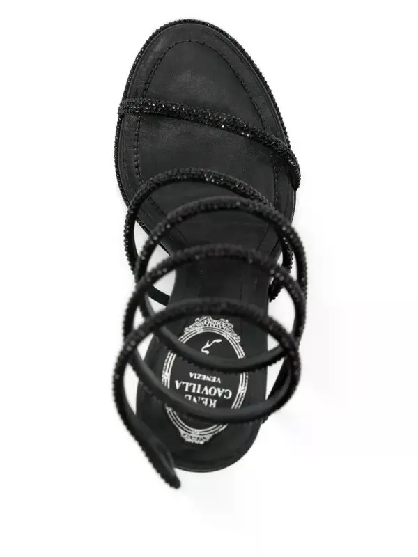 Rene Caovilla 110mm Cleo Embellished Sandals - Black