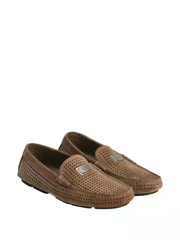 Dolce & Gabbana Perforated Loafers - Brown