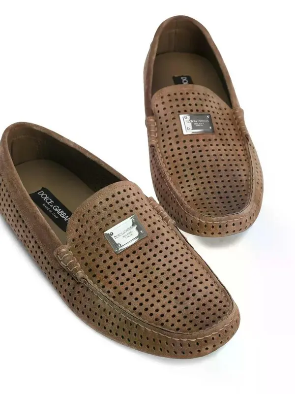 Dolce & Gabbana Perforated Loafers - Brown