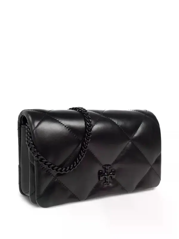 Tory Burch Quilted Leather Wallet With Chain Strap - Black