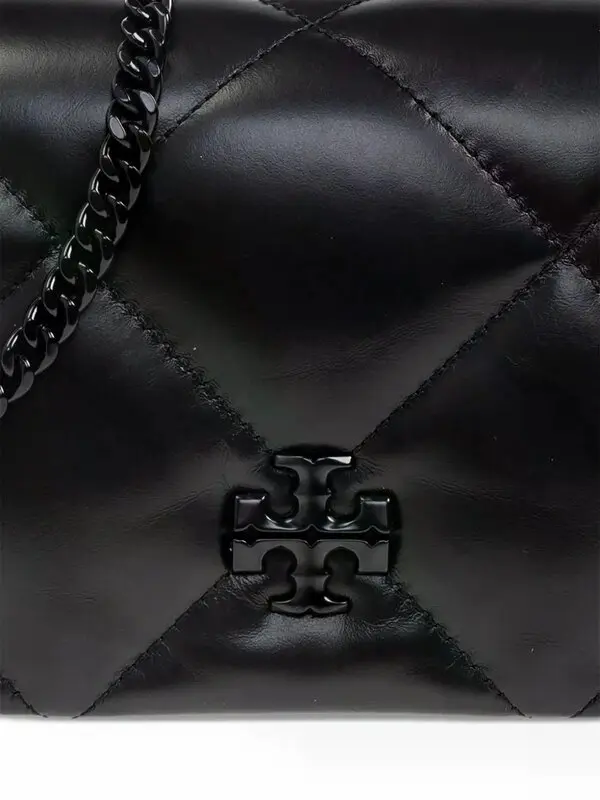 Tory Burch Quilted Leather Wallet With Chain Strap - Black