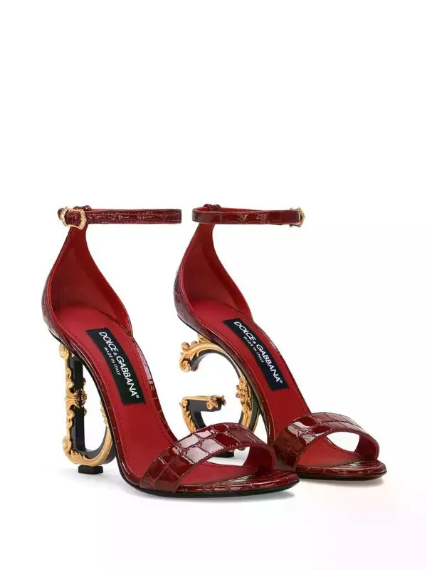 Dolce & Gabbana Baroque Dg-heel Leather Sandals
