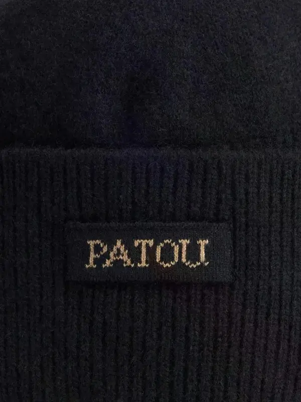 PATOU Logo-patch Beanie - Black