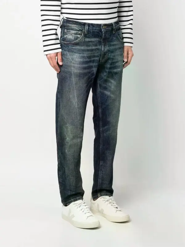 DONDUP Whiskering-effect Straight Leg Jeans - Blue
