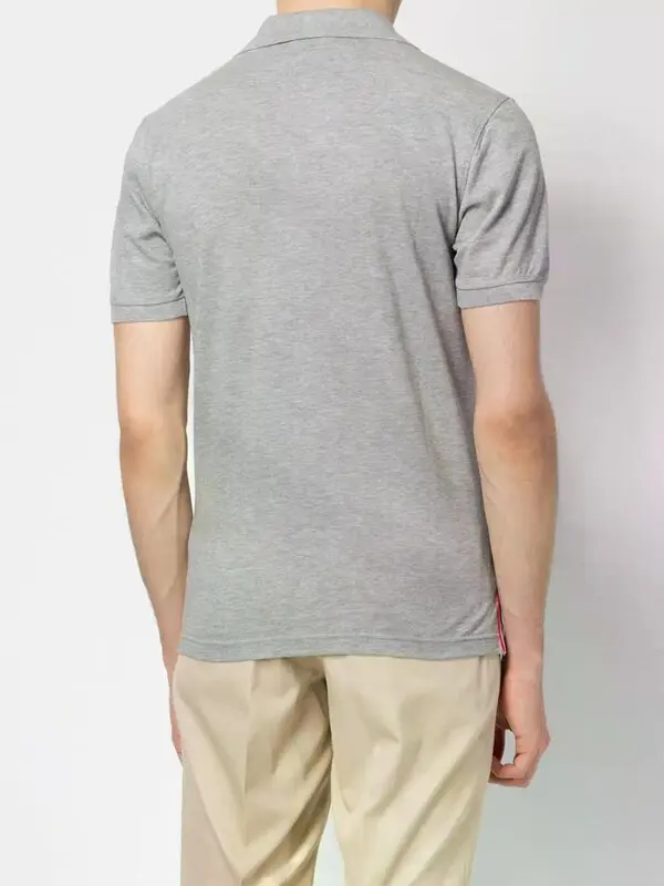 Thom Browne Rwb Stripe Polo Shirt - Grey