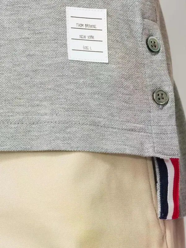 Thom Browne Rwb Stripe Polo Shirt - Grey