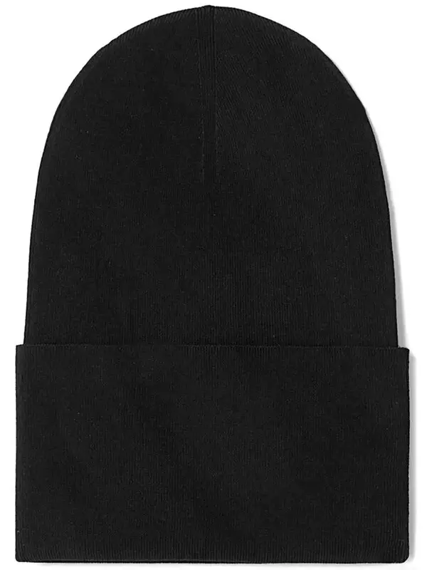 JIL SANDER Turn-up Fine-knit Beanie - Black