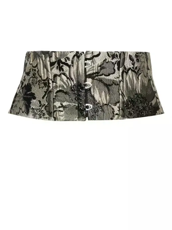 Carine Gilson Floral-brocade Corset - Neutrals