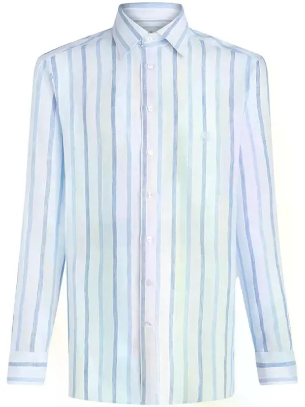 Etro Pegaso-embroidered Striped Shirt