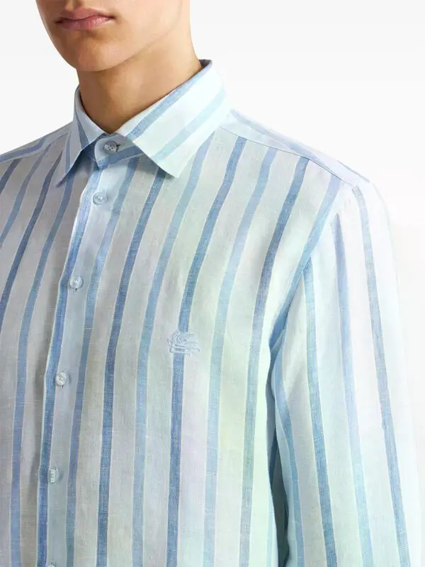 Etro Pegaso-embroidered Striped Shirt