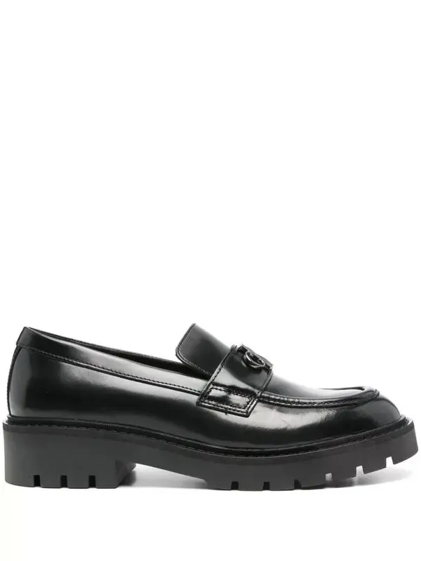 Calvin Klein Monogram-plaque Leather Loafers
