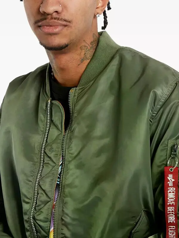 Alpha Industries Zip-up Bomber Jacket - Green