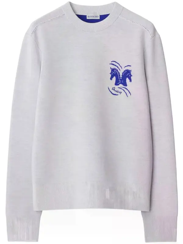 Burberry Intarsia-knit Mirrored Horse Jumper