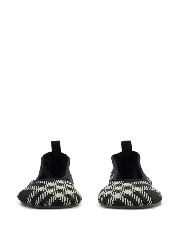Burberry Check Knit Ballerina Flats - Black
