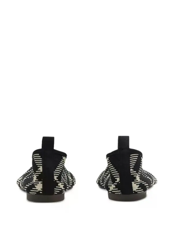 Burberry Check Knit Ballerina Flats - Black
