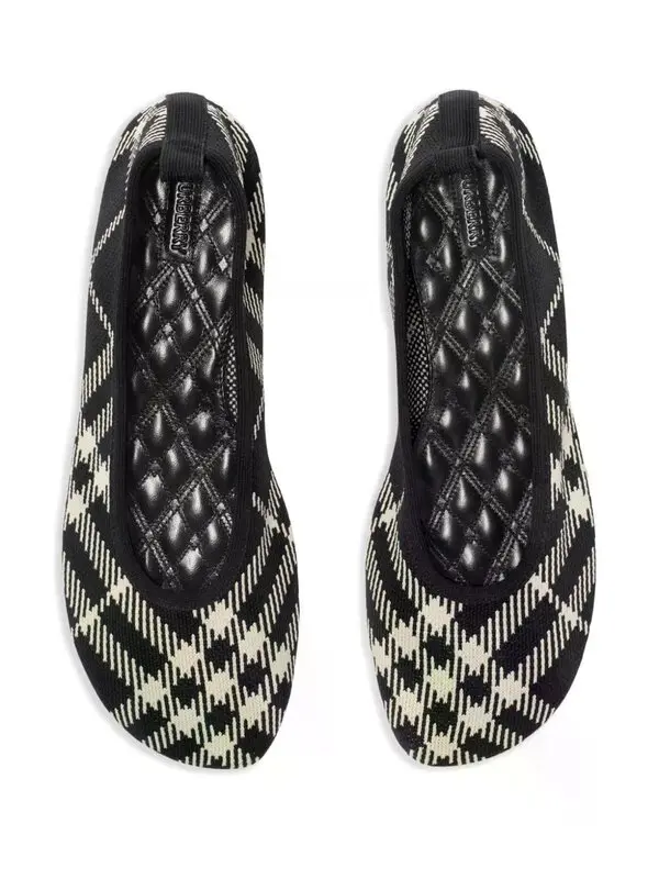 Burberry Check Knit Ballerina Flats - Black