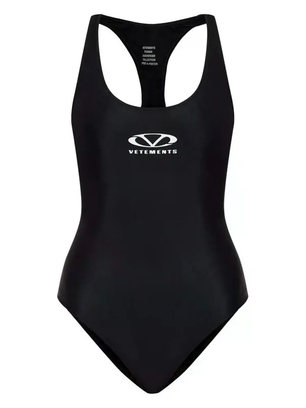 Vetements Logo-print Swimsuit - Black
