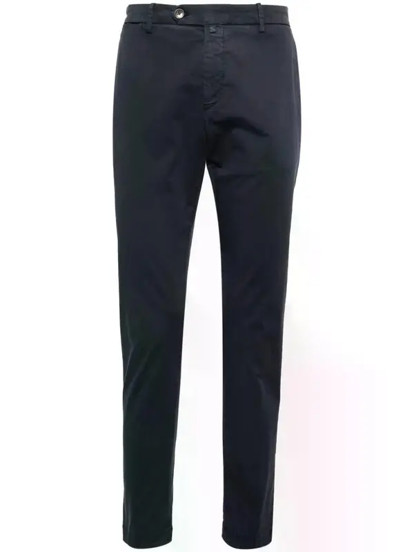 BRIGLIA 1949 Low-rise Stretch-cotton Tapered Chinos - Blue