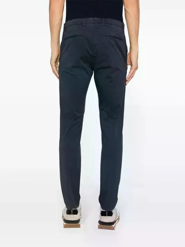 BRIGLIA 1949 Low-rise Stretch-cotton Tapered Chinos - Blue