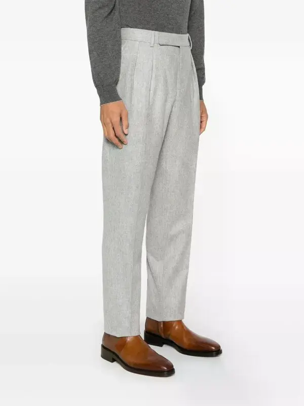 Brunello Cucinelli Virgin Wool Trousers - Grey