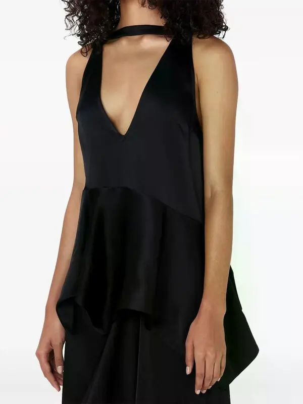 JW Anderson Ruffle-hem Satin Sleeveless Top