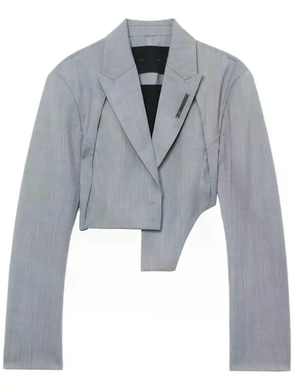 HELIOT EMIL Asymmetric Virgin-wool Blazer - Grey
