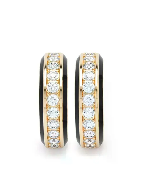 LOEV 14k Yellow Eternity Diamond Hoop Earrings - Gold