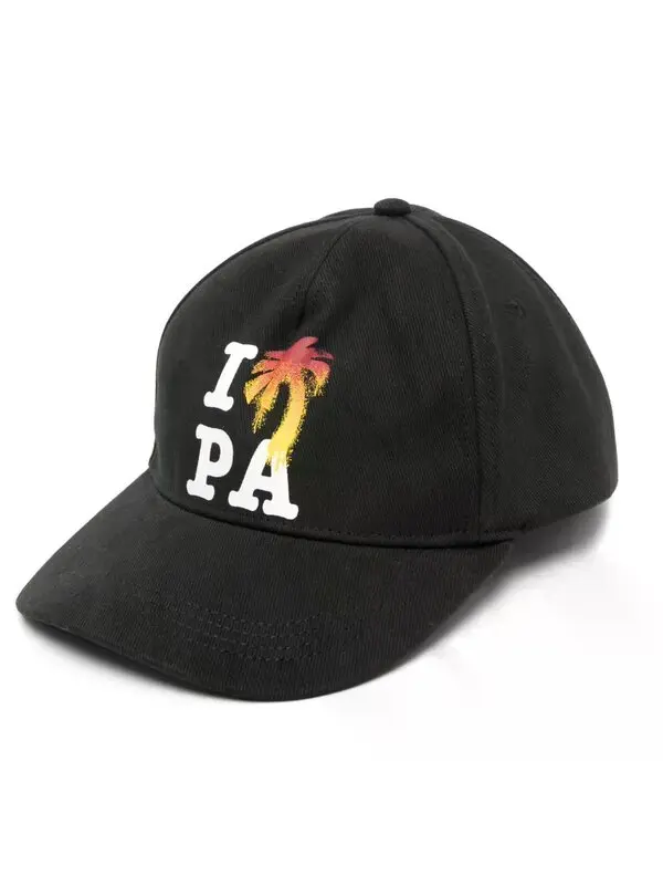 Palm Angels Logo-print Cotton Cap - Black