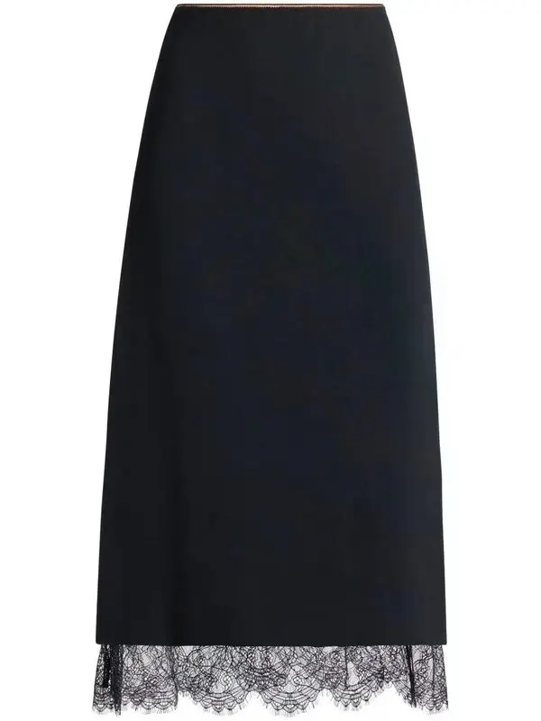 Vince Lace Paneled Straight Skirt