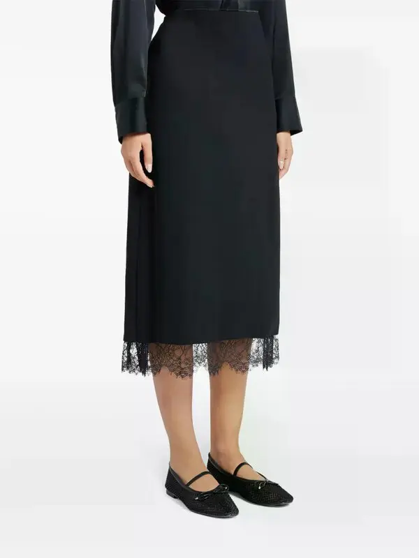 Vince Lace Paneled Straight Skirt