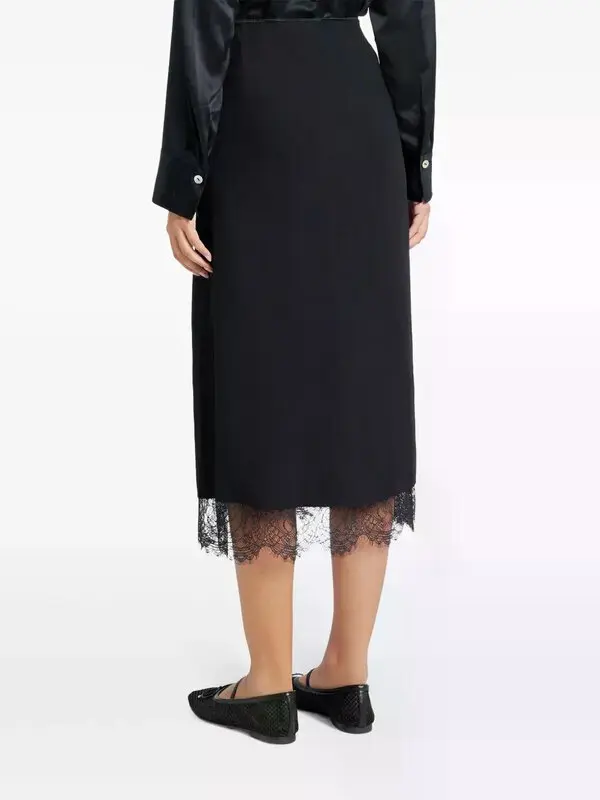 Vince Lace Paneled Straight Skirt
