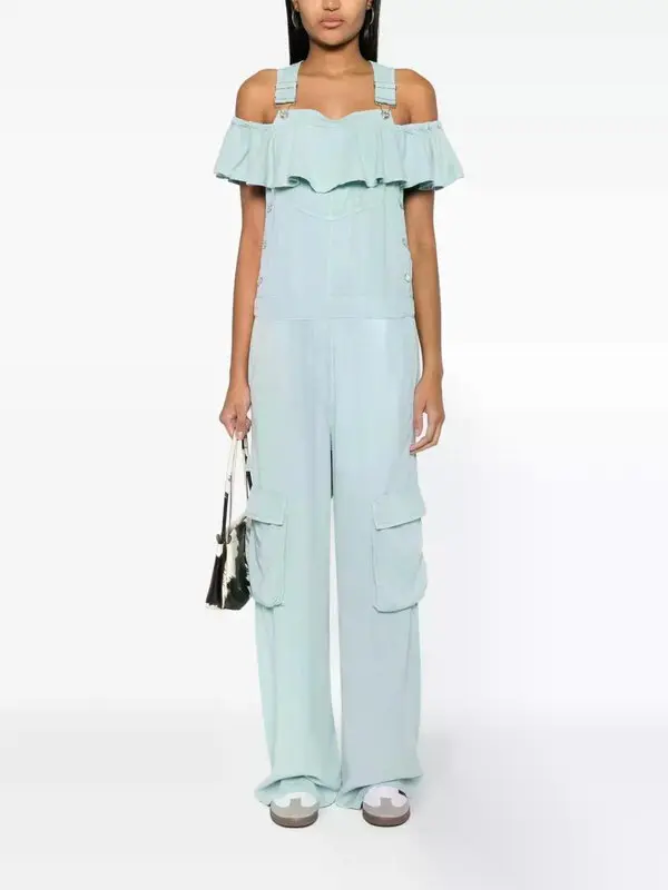 Moschino Ruffle-detail Cold-shoulder Jumpsuit