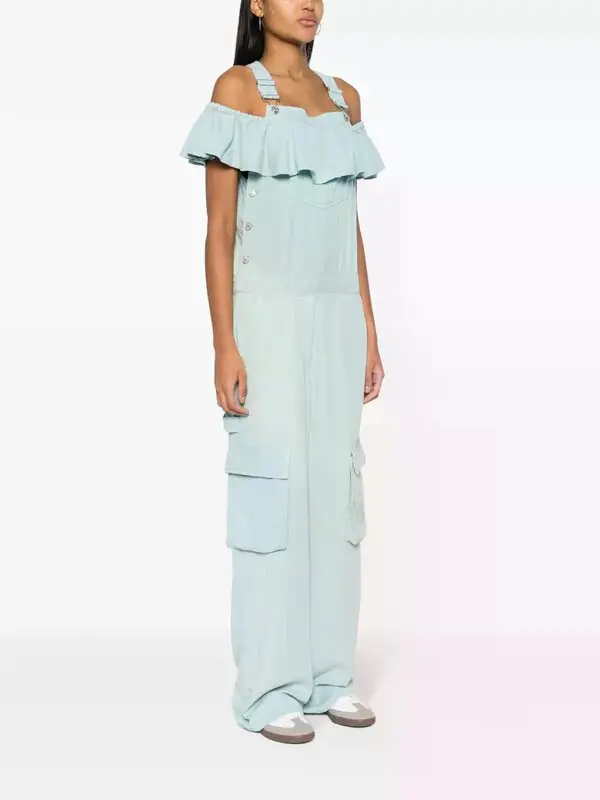 Moschino Ruffle-detail Cold-shoulder Jumpsuit