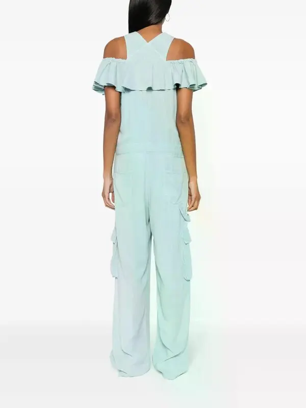Moschino Ruffle-detail Cold-shoulder Jumpsuit